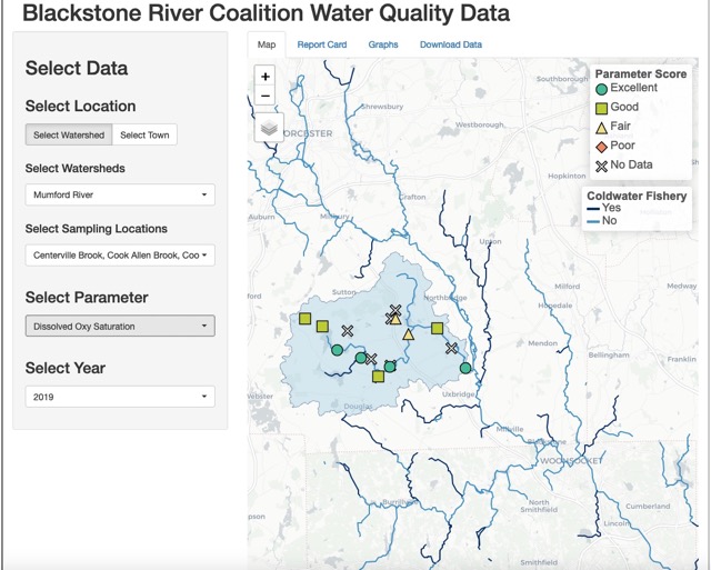 BRC Water Quality Data Map Mumford River Sites Medium | Manchaug Pond ...