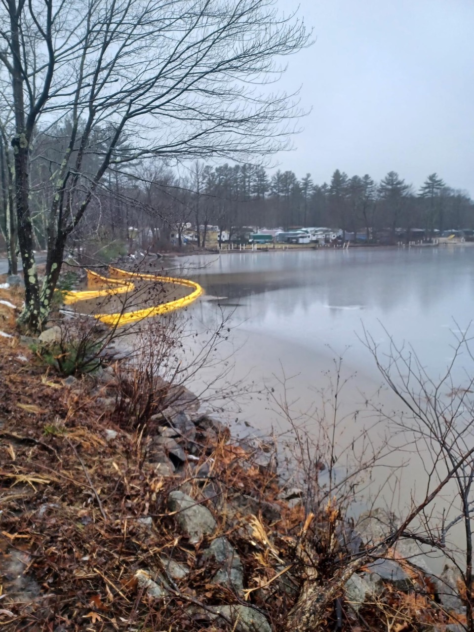 BlueWave Solar Construction Sediment Runoff 2024 Jan13 at Manchaug Pond ...